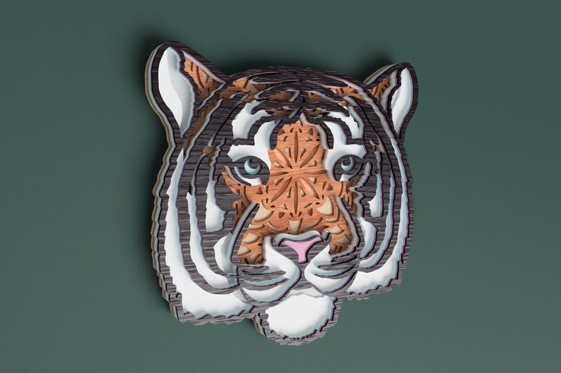 Tiger Laser Cut File Layered Svg Vector Design Dxf File for | Etsy