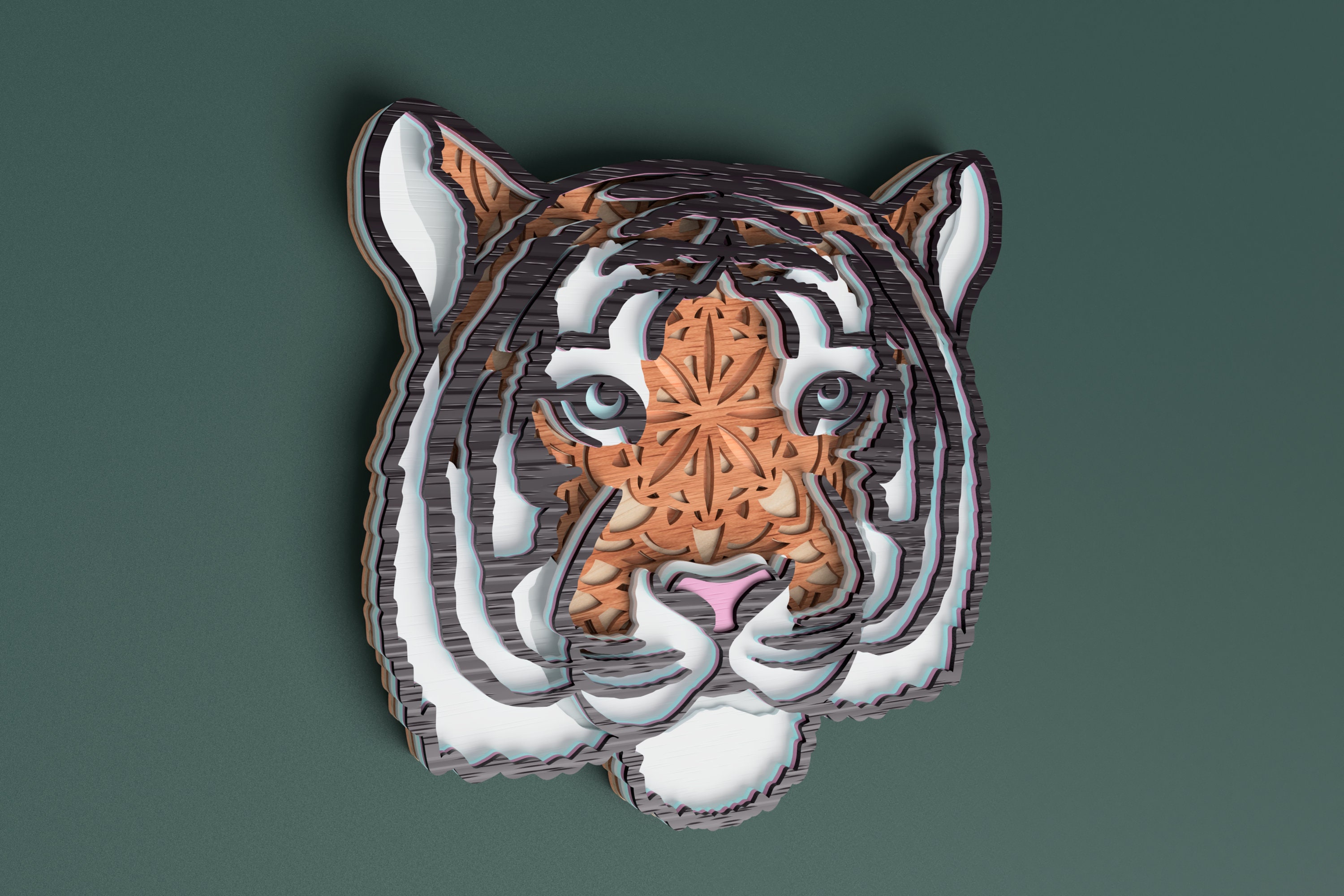 Tiger Laser Cut File Layered Svg Vector Design Dxf File for - Etsy