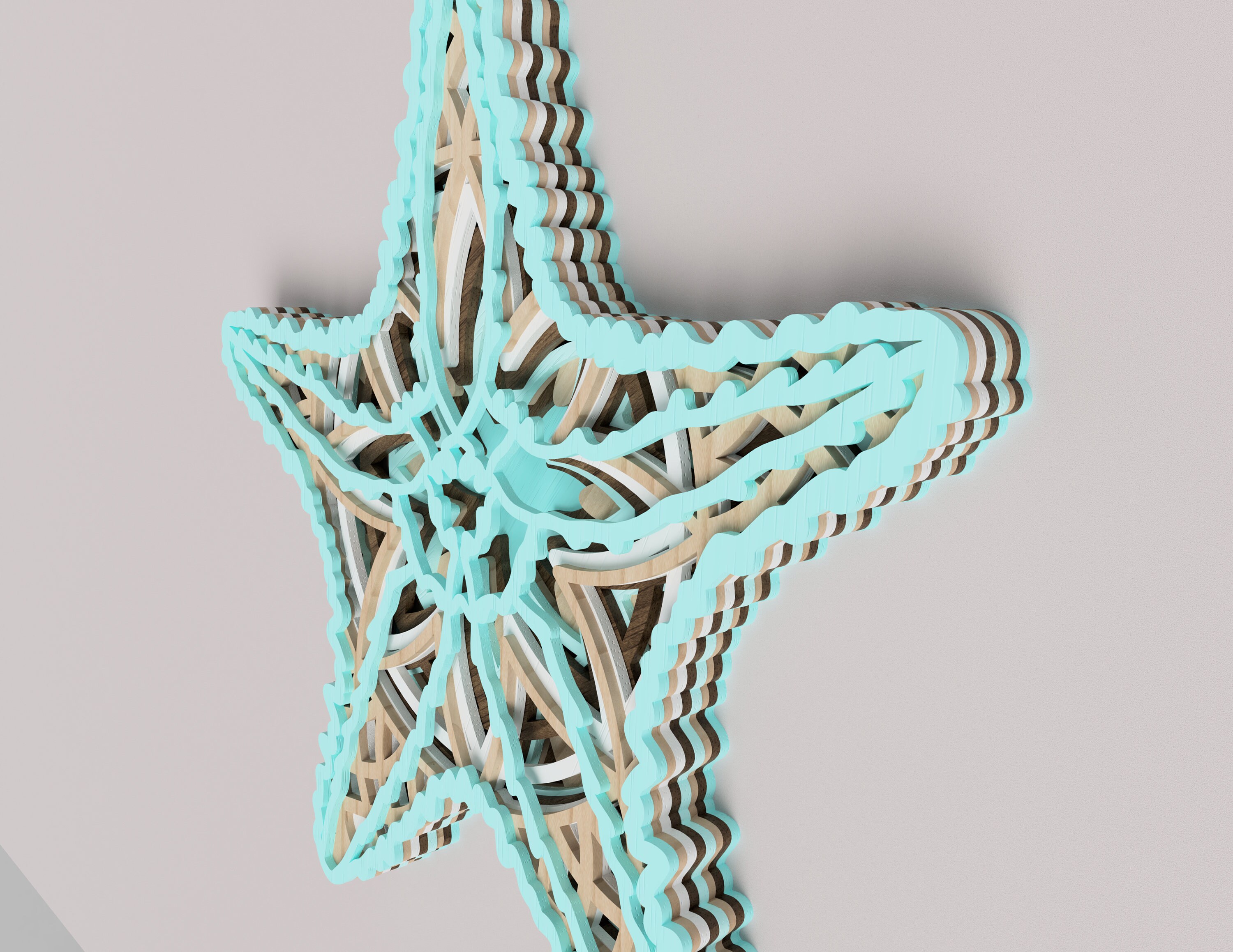 Starfish laser cut file layered svg vector design dxf file | Etsy