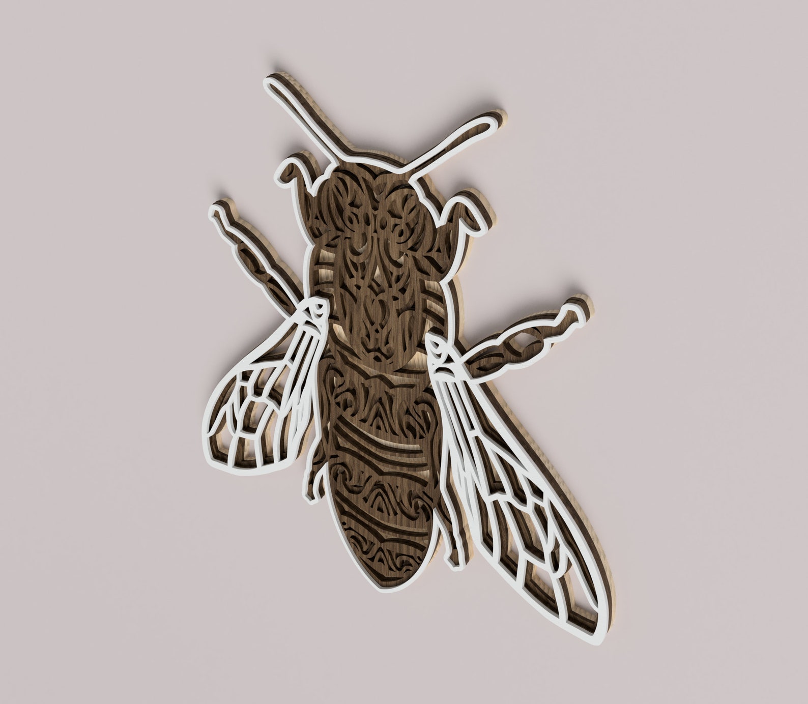 Bee Laser Cut File, Layered Svg, Vector Design, Dxf File for Laser ...