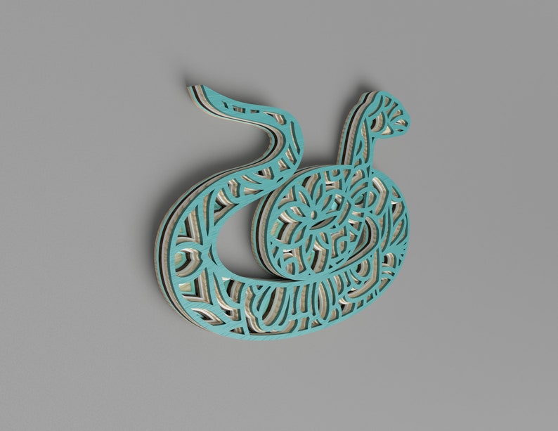 Snake laser cut file layered svg vector design dxf file for | Etsy