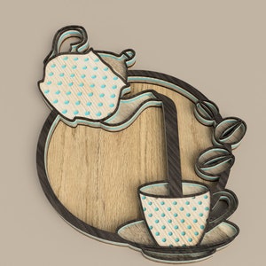 Coffee Laser Cut File, Layered Svg, Vector Design, Layered Art, Dxf ...
