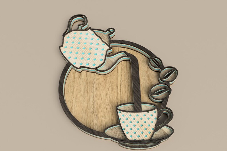 Coffee Laser Cut File Layered Svg Vector Design Layered - Etsy