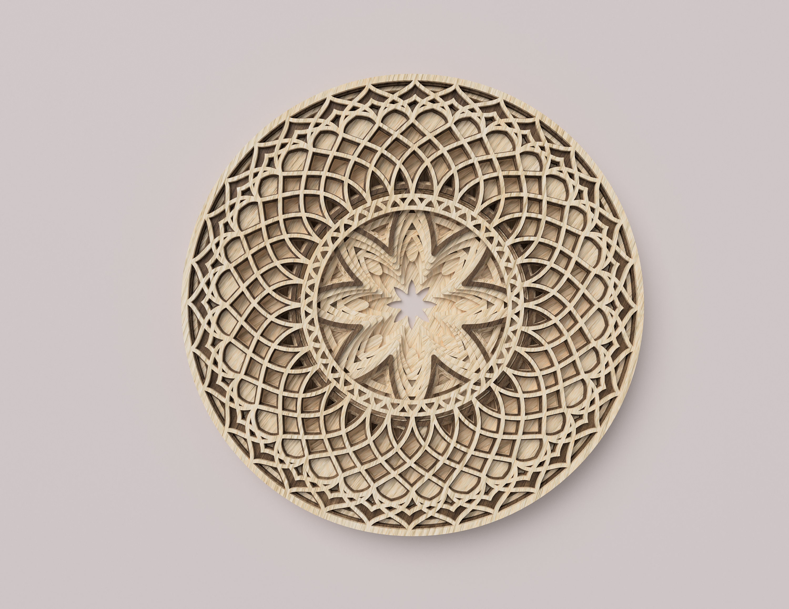 Mandala Laser Cut File Layered Svg Vector Design Dxf File - Etsy
