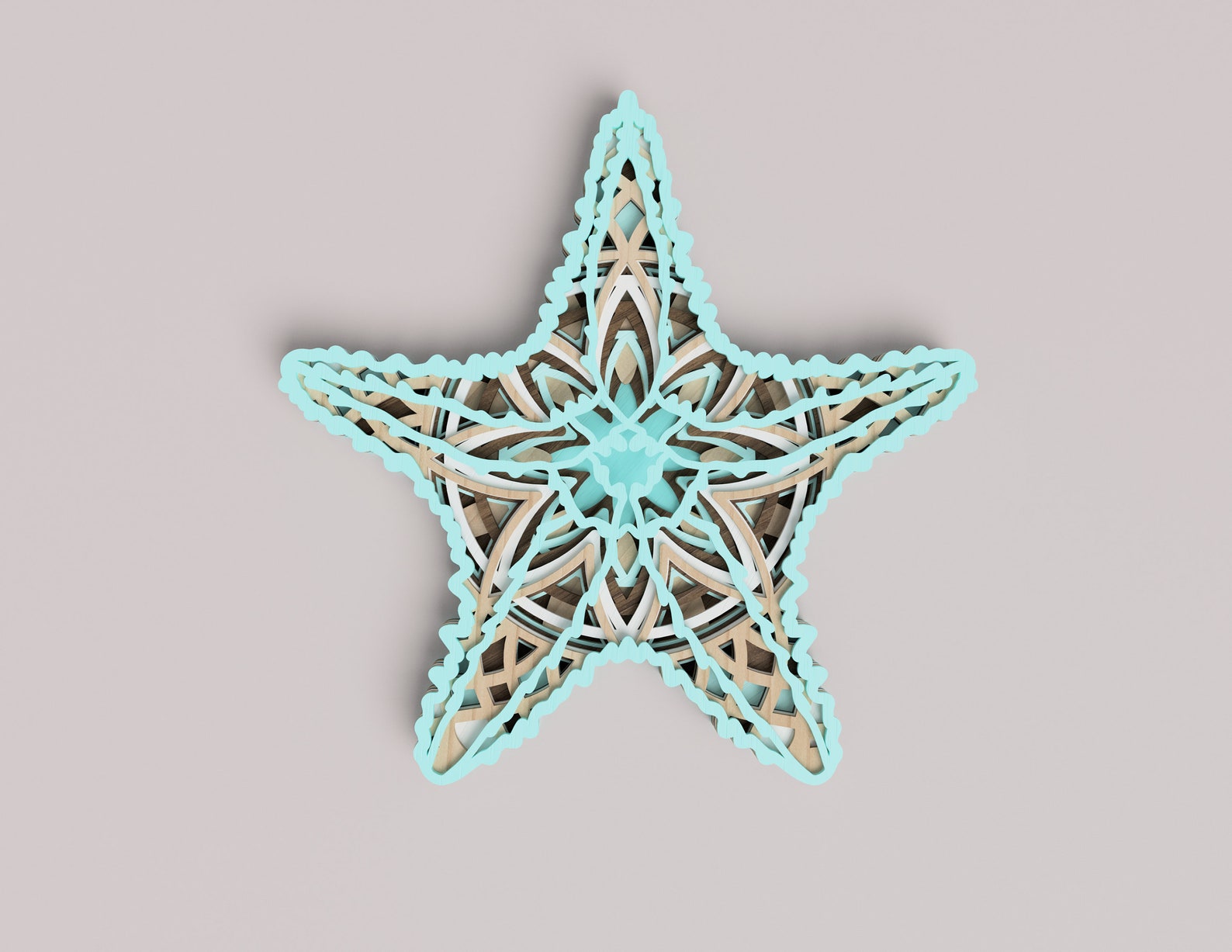 Starfish Laser Cut File Layered Svg Vector Design Dxf File - Etsy