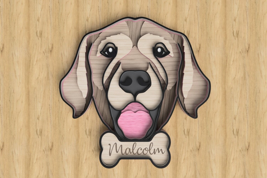 Labrador Laser Cut File, Layered Dog Portrait SVG, File for Laser ...
