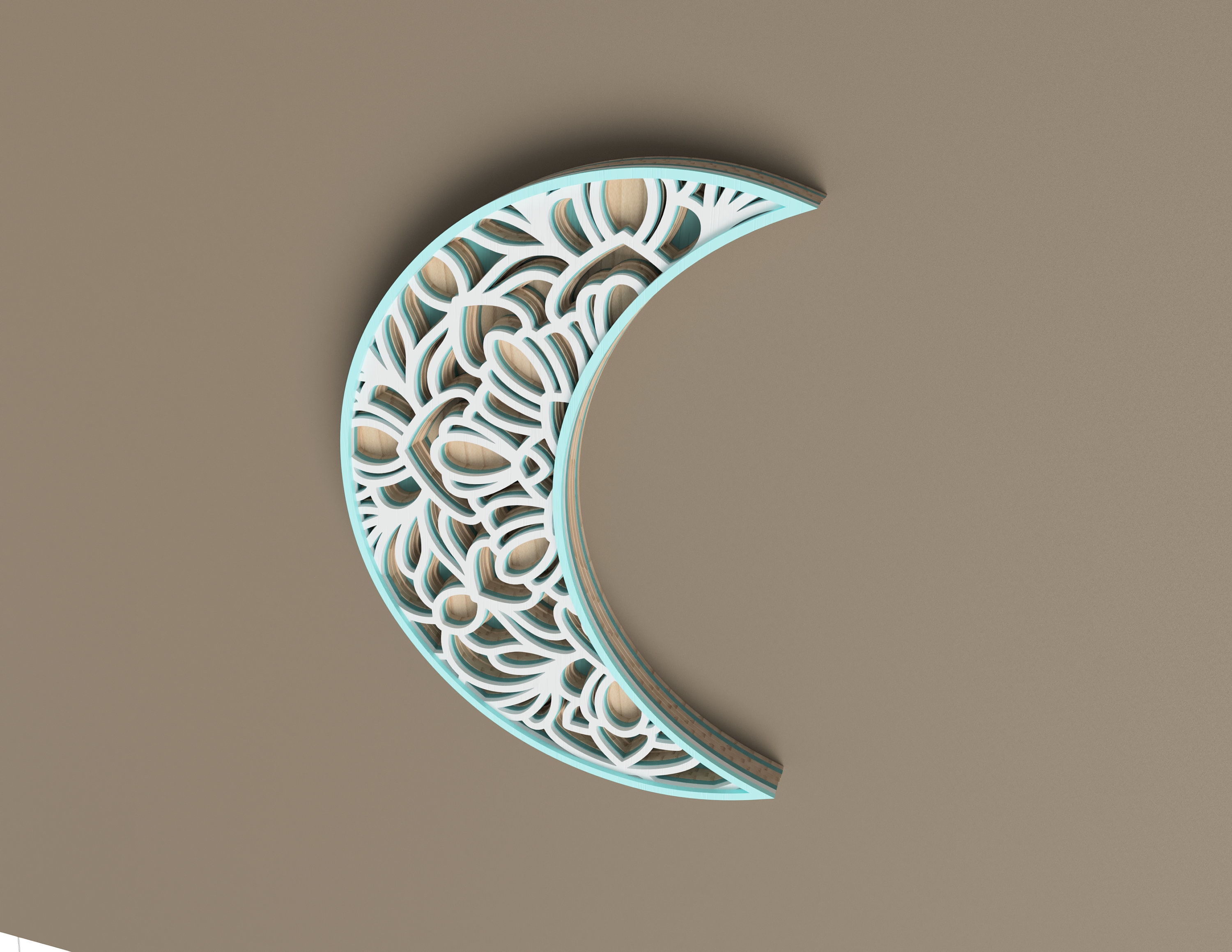 Half Moon Laser Cut File Half Moon SVG Multilayer Laser Cut | Etsy