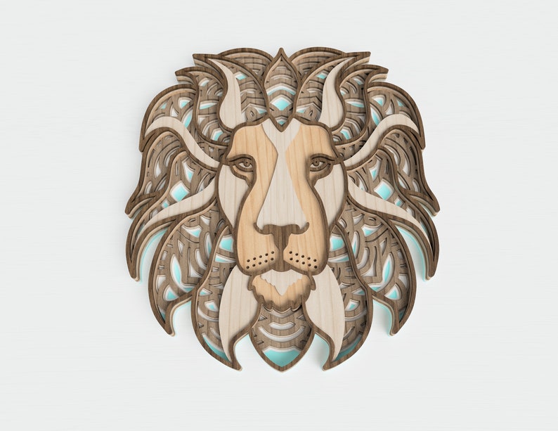 Lion Laser Cut File Layered Svg Vector Design Dxf File for | Etsy