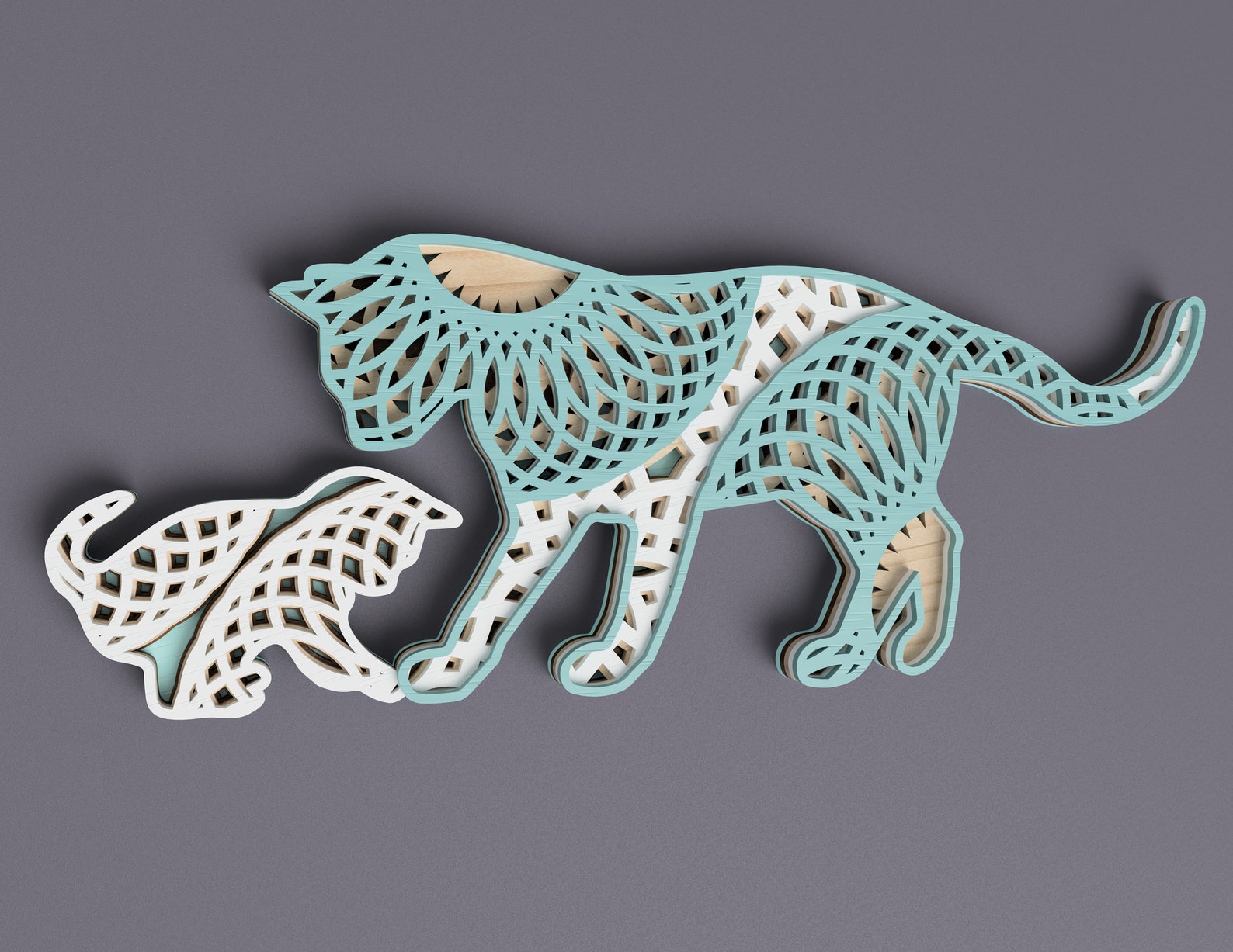 Cat Laser Cut File Layered Svg Vector Design Dxf File for - Etsy