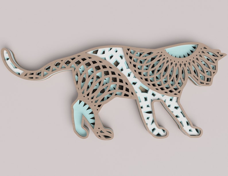 Cat Laser Cut File Layered Svg Vector Design Dxf File for - Etsy