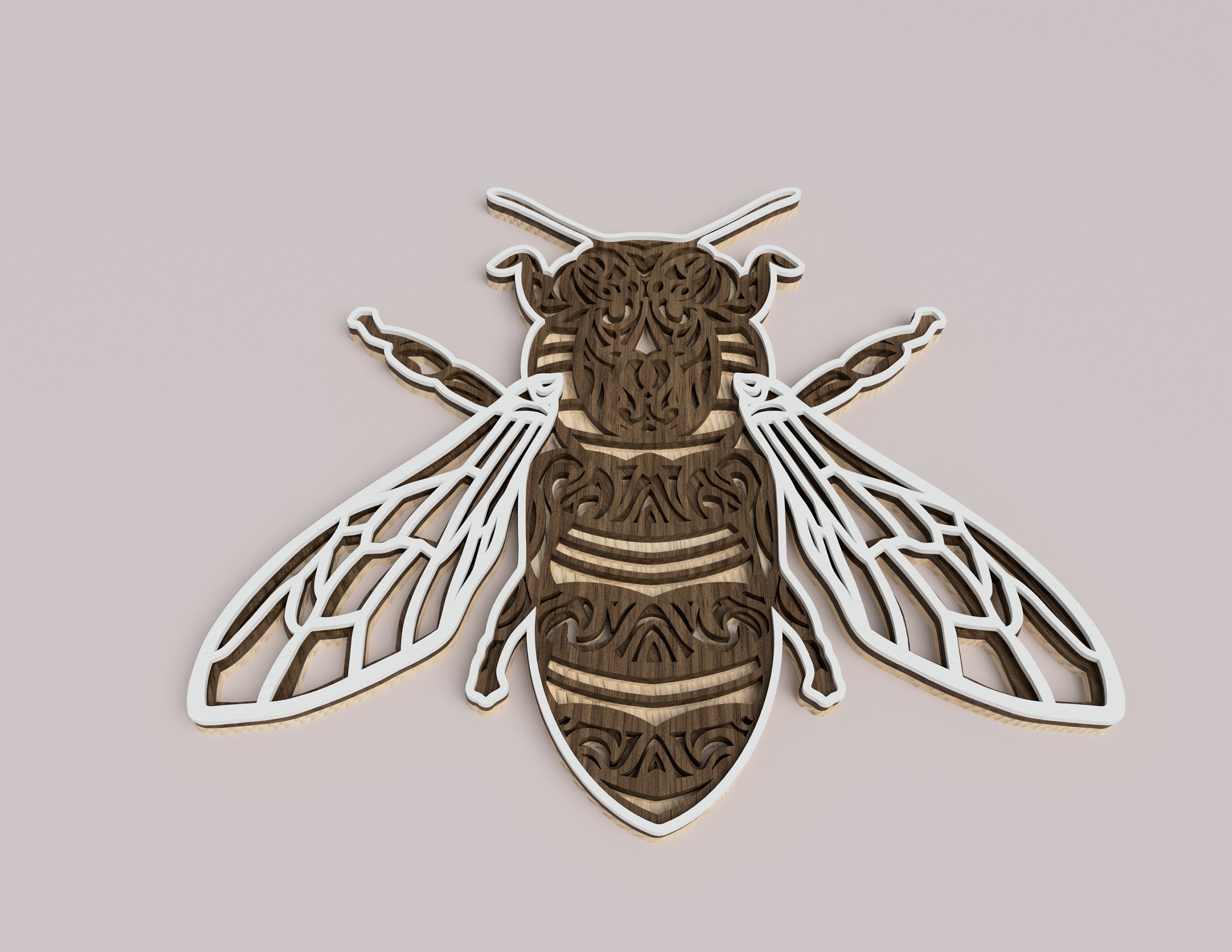Bee laser cut file layered svg vector design dxf file for | Etsy