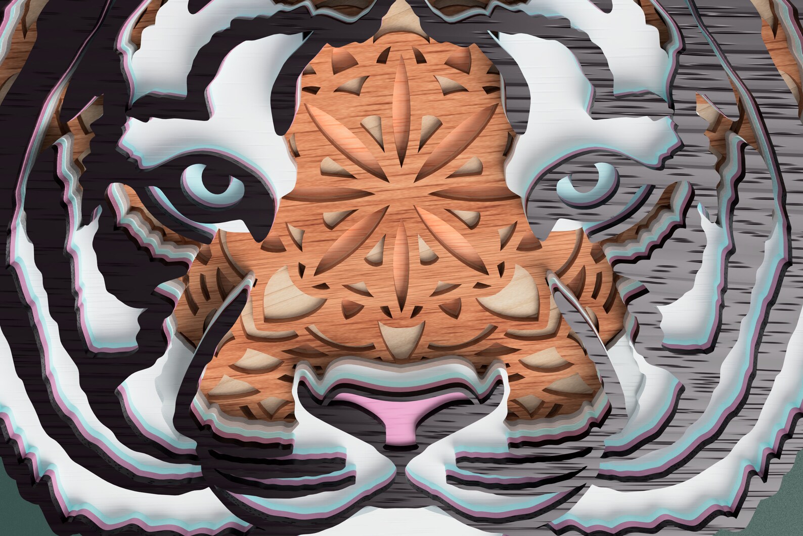 Tiger Laser Cut File Layered Svg Vector Design Dxf File for - Etsy