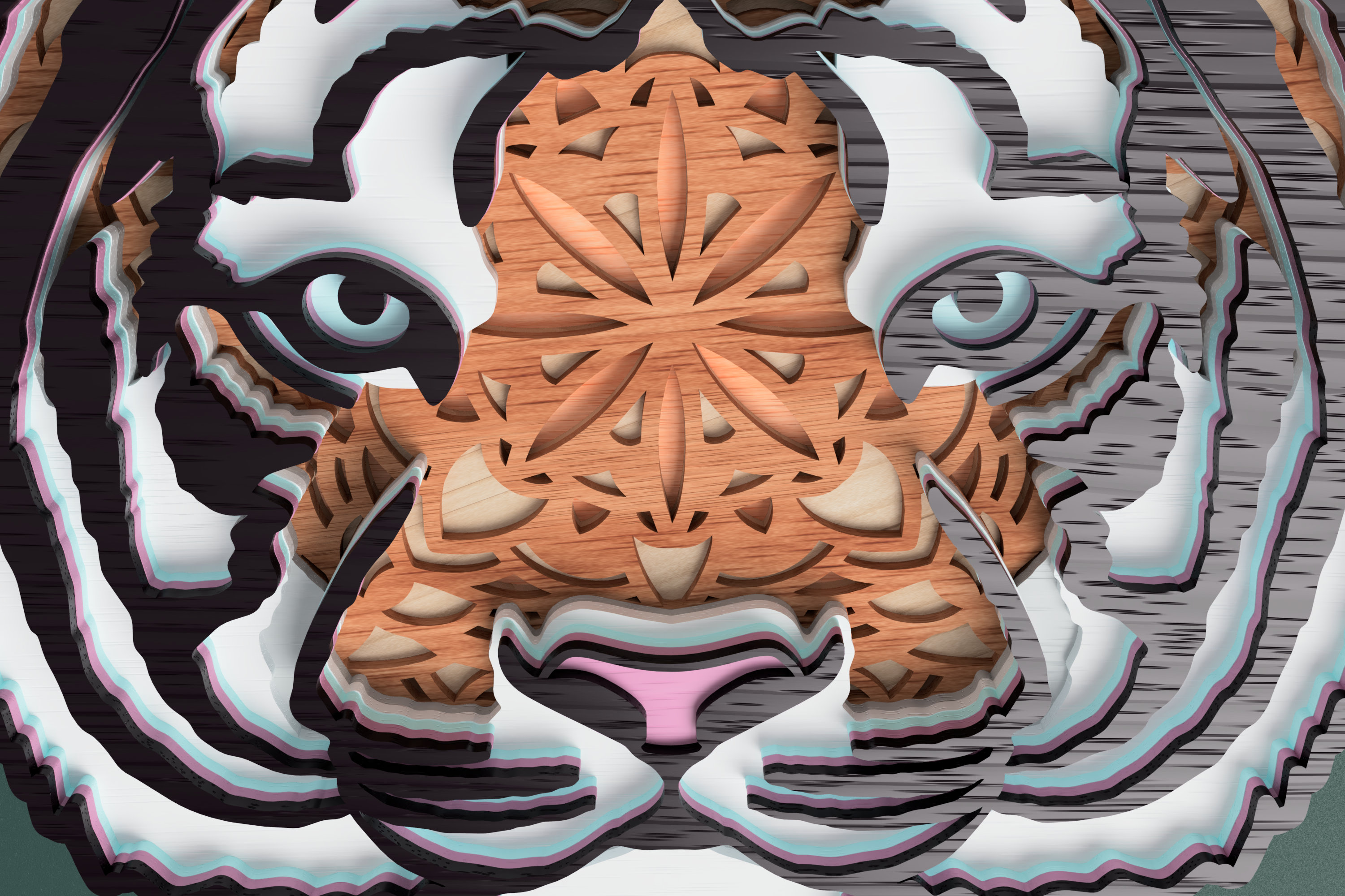 Tiger Laser Cut File Layered Svg Vector Design Dxf File for - Etsy