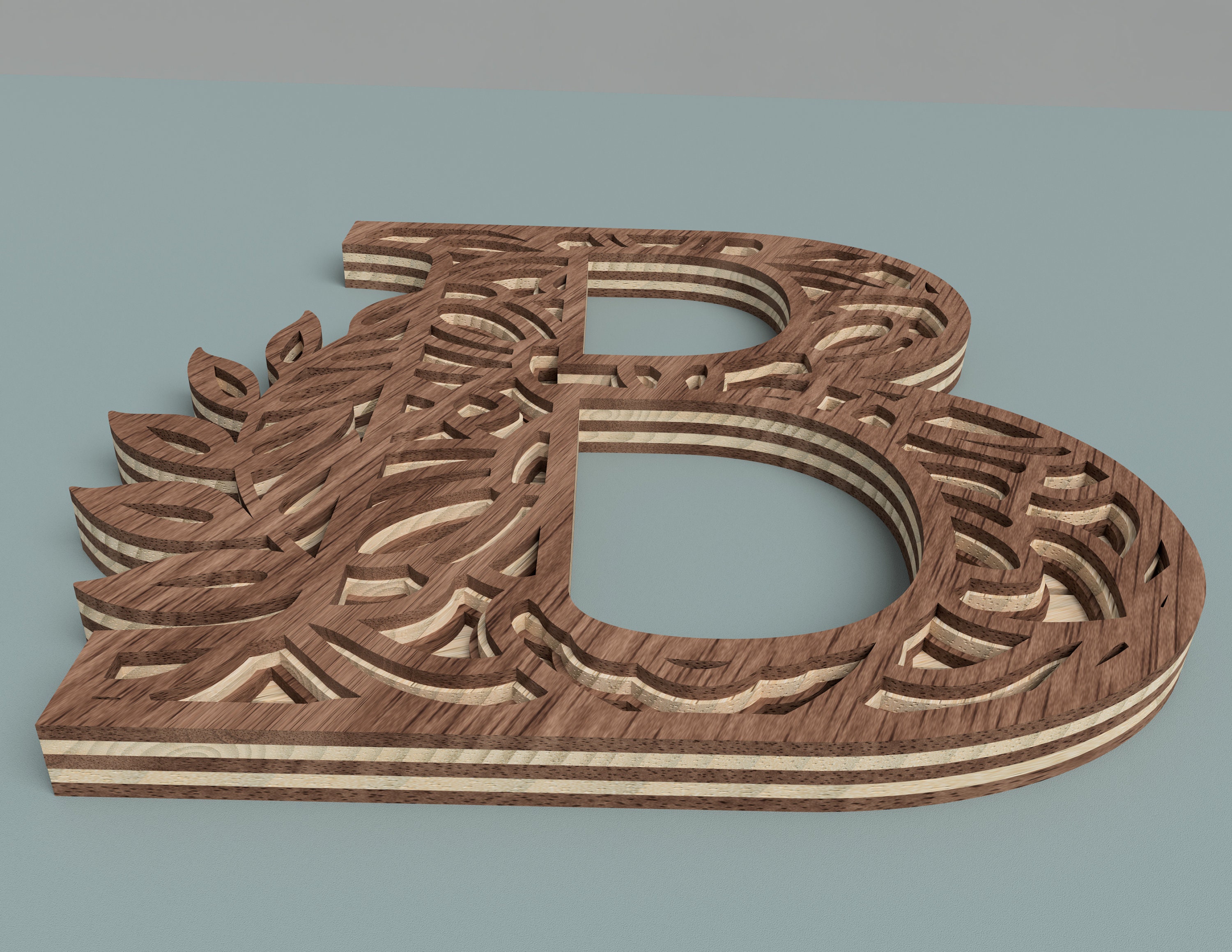 Letter B Laser Cut File DXF Alphabet Letter B Wall Art | Etsy