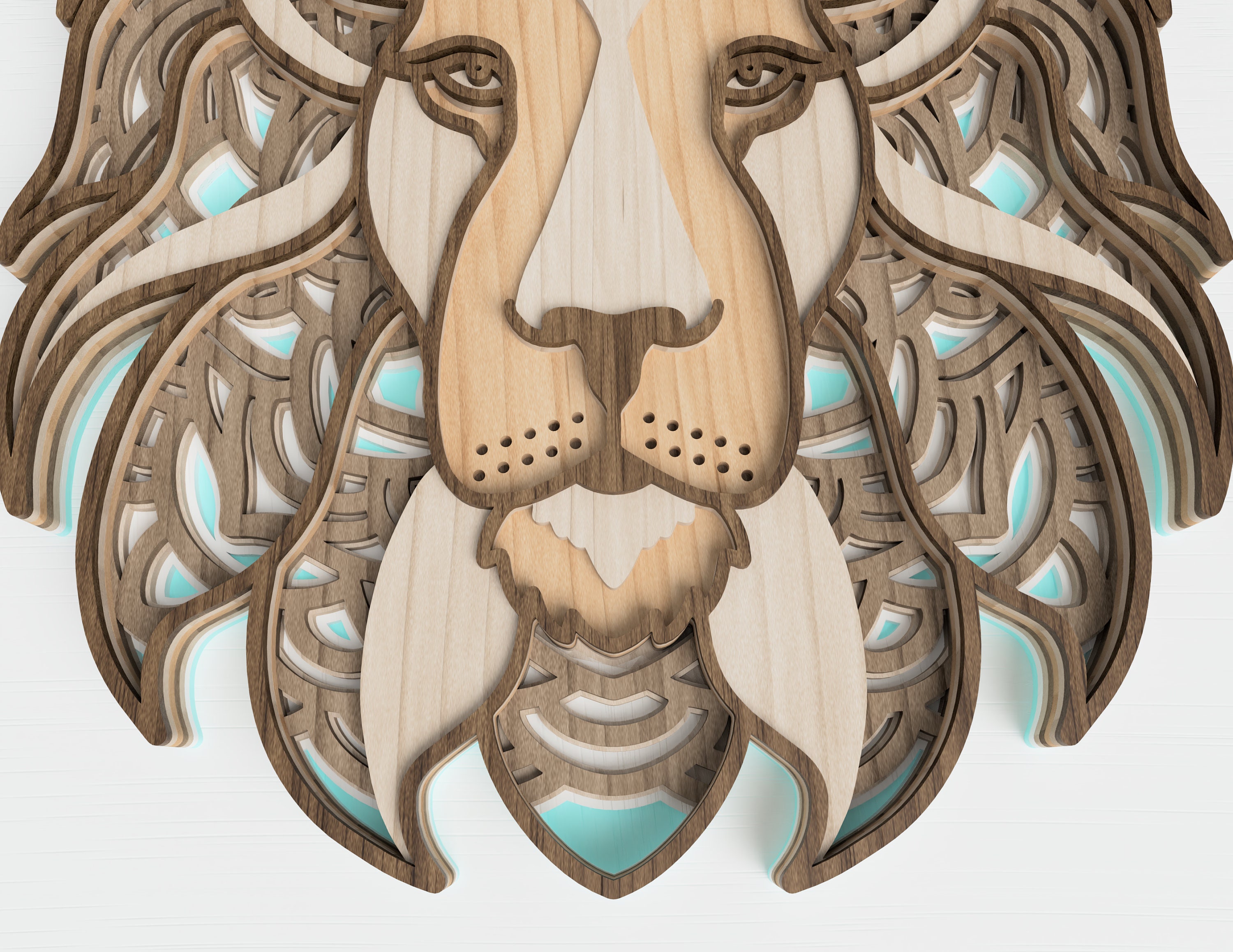 Lion Laser Cut File Layered Svg Vector Design Dxf File for | Etsy
