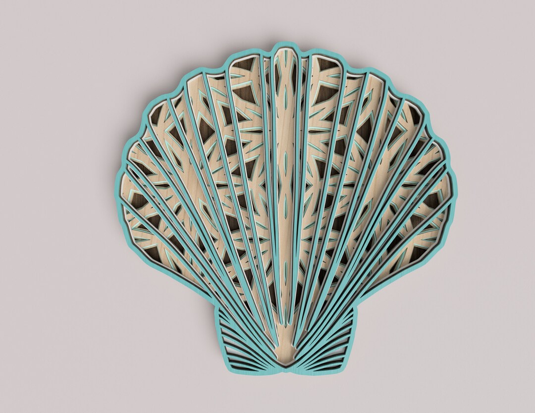 Seashell Laser Cut File, Layered Svg, Vector Design, Dxf File for Laser ...