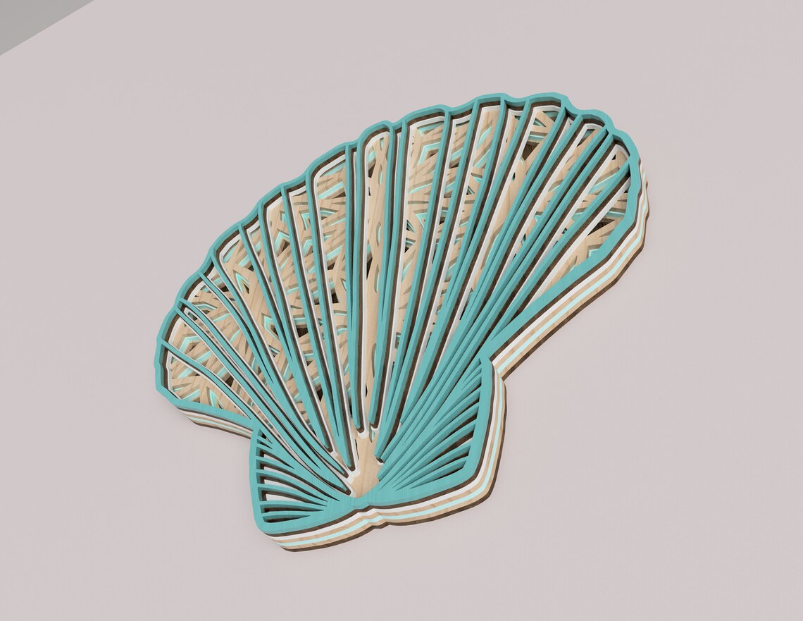 Seashell Laser Cut File Layered Svg Vector Design Dxf File - Etsy Ireland