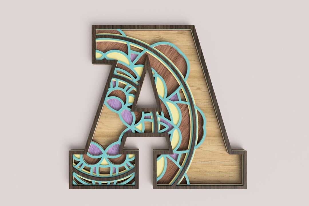 Letter A SVG Laser File, Multilayer Wall Art, Cnc Router Files, Digital ...
