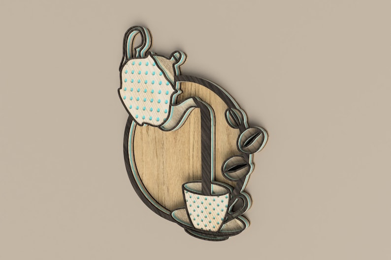 Coffee Laser Cut File Layered Svg Vector Design Layered - Etsy