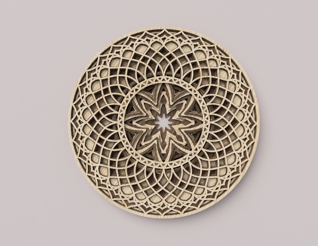 Mandala Laser Cut File, Layered Svg, Vector Design, Dxf File for Laser ...