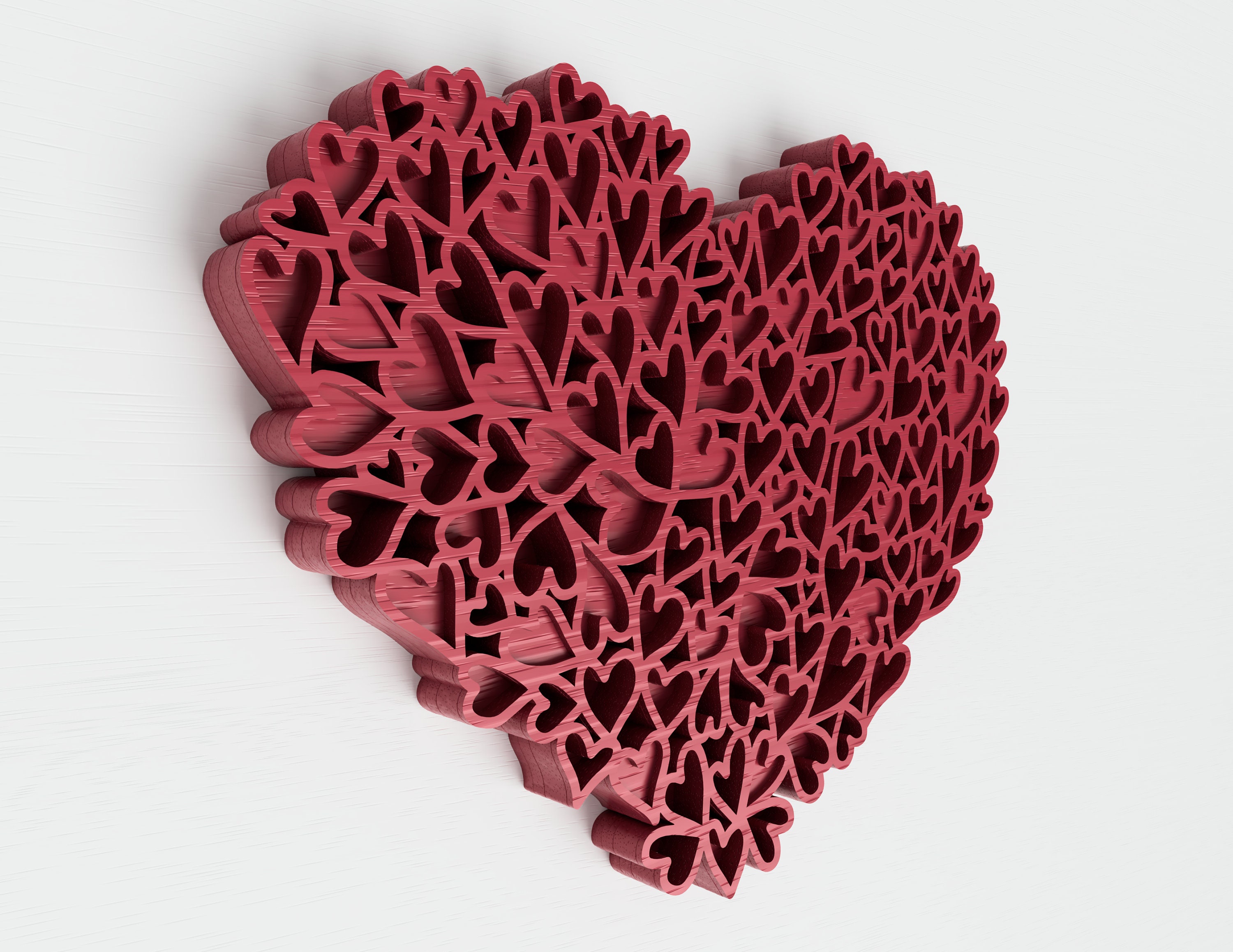 Valentines Heart Laser Cut File Layered Svg Vector Design Etsy