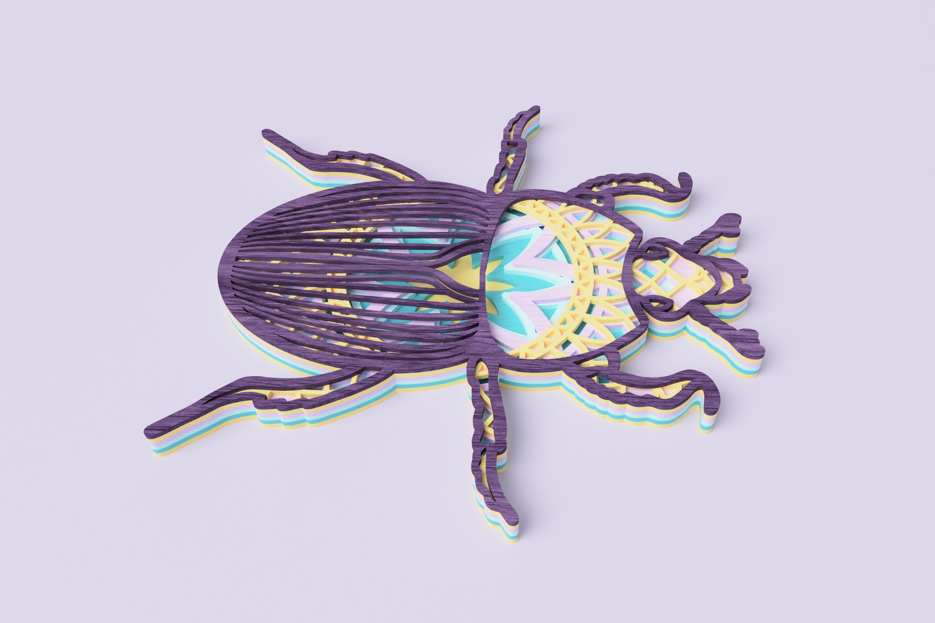 Layered Beetle Laser Cut File: Mandala Bug Vector Art (digital Download ...