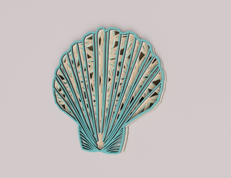 Seashell Laser Cut File Layered Svg Vector Design Dxf File | Etsy