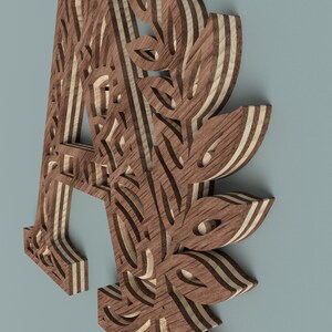 Letter A Laser Cut File, DXF Alphabet Letter A, Wall Art Multilayer ...