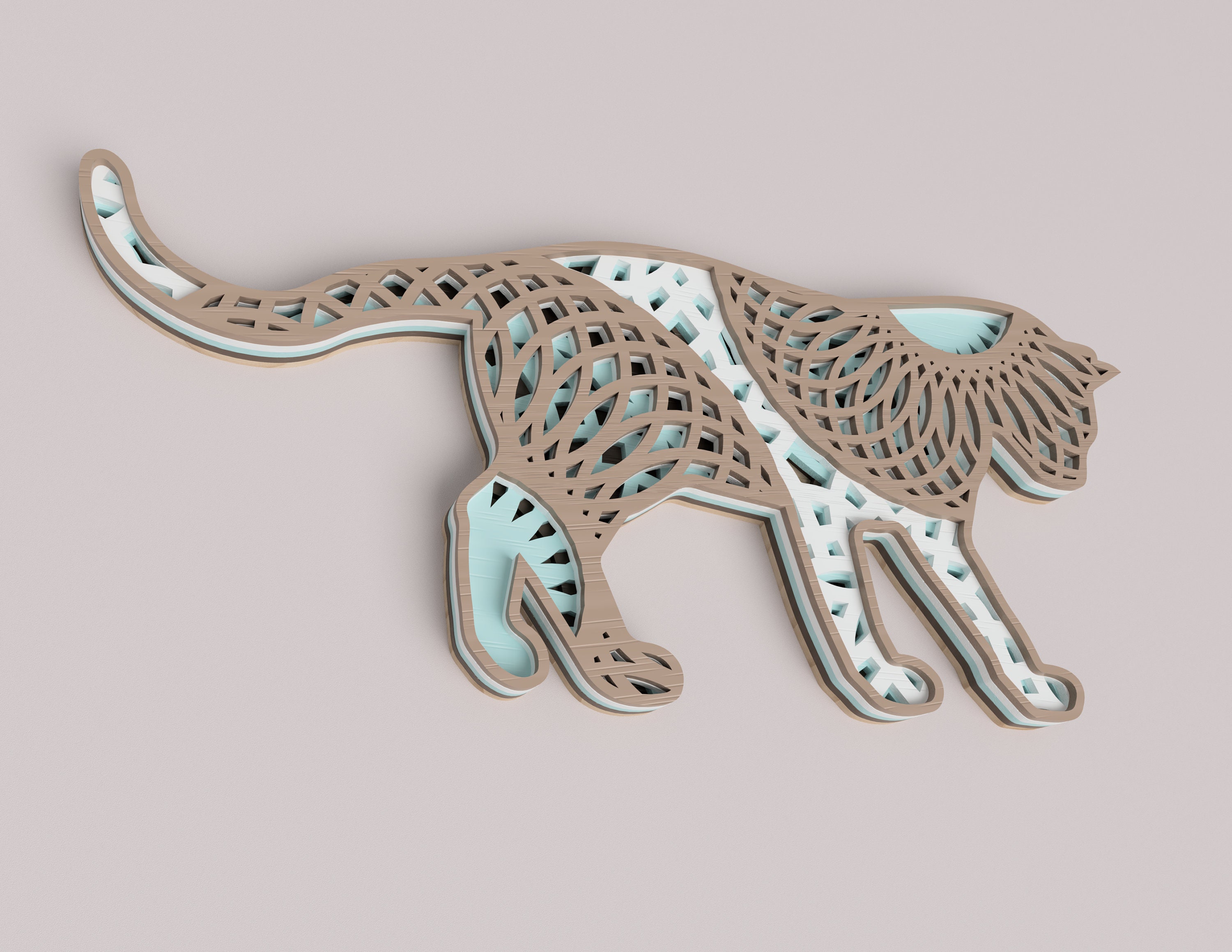 Cat laser cut file layered svg vector design dxf file for | Etsy