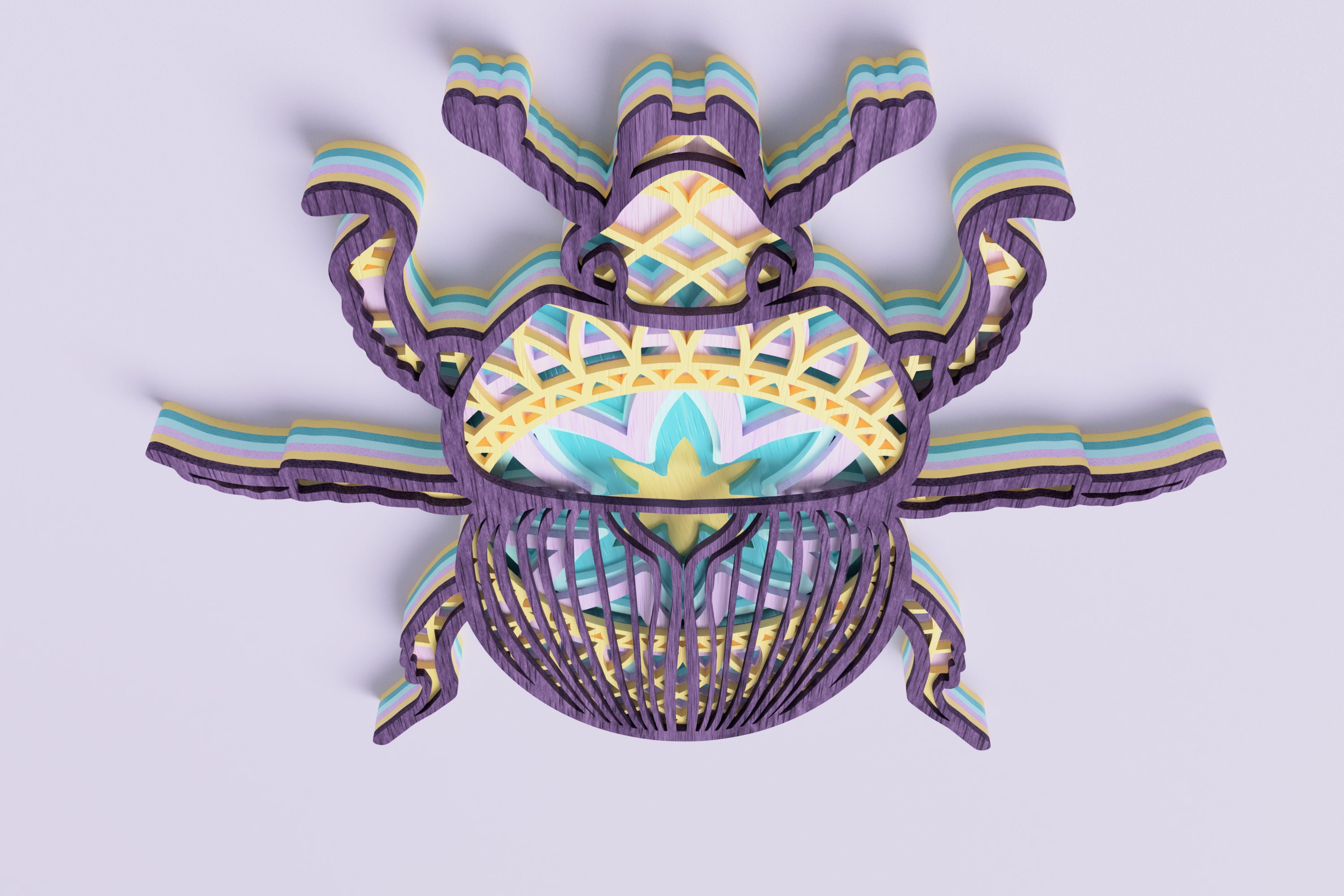 Beetle laser cut file layered svg vector design dxf file | Etsy