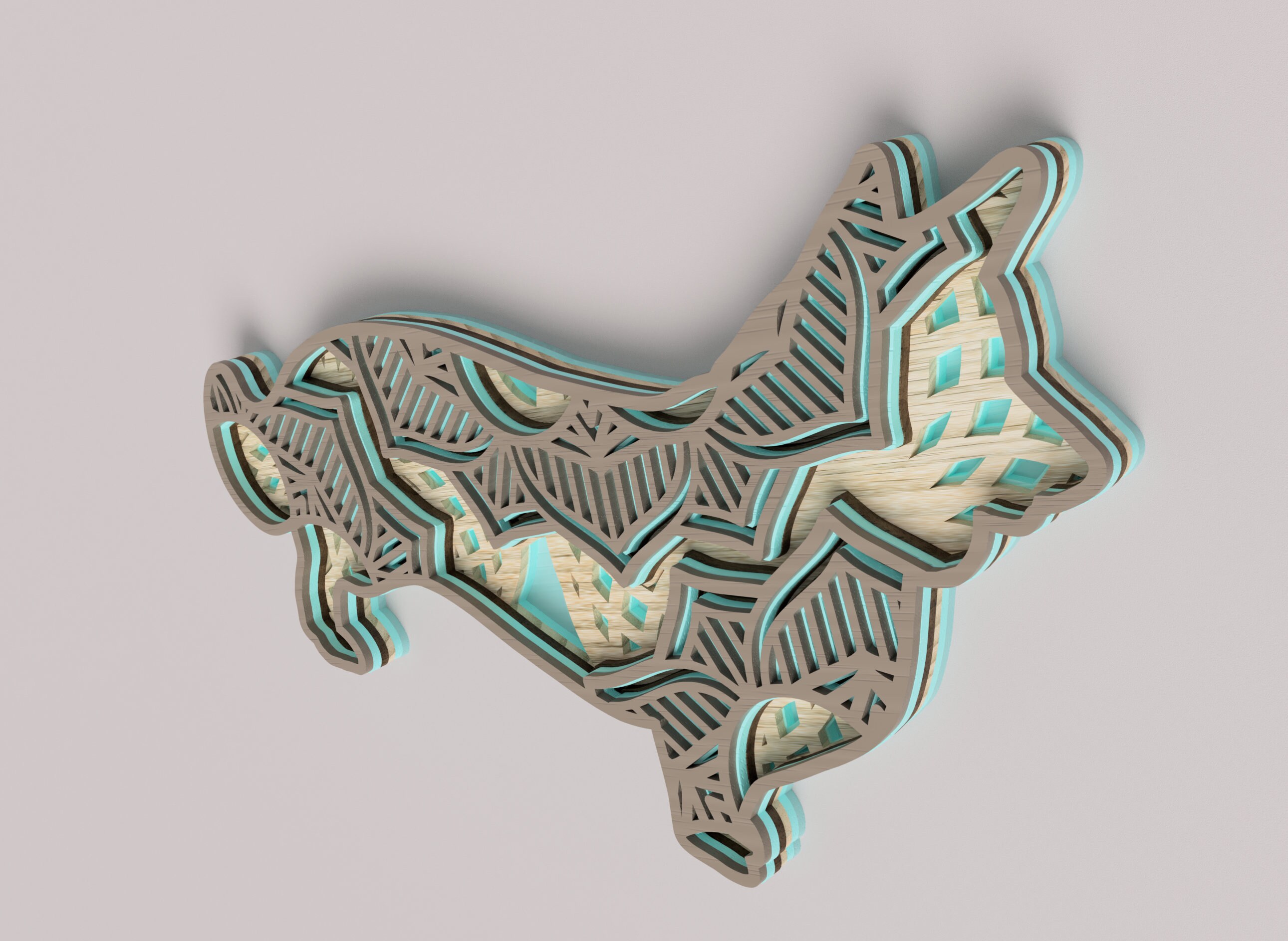 Corgi laser cut file layered svg vector design dxf file for | Etsy