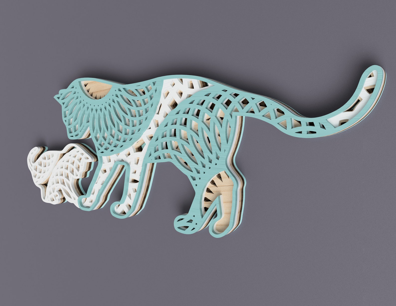 Cat Laser Cut File Layered Svg Vector Design Dxf File for - Etsy