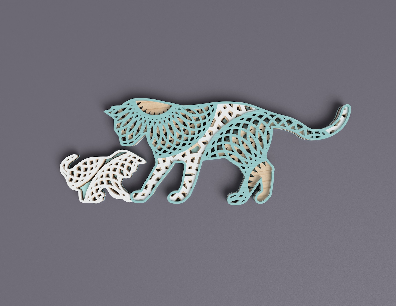 Cat Laser Cut File Layered Svg Vector Design Dxf File for - Etsy