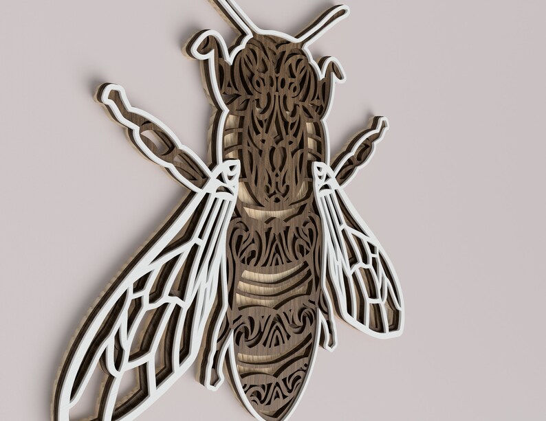 Bee Laser Cut File Layered Svg Vector Design Dxf File for - Etsy