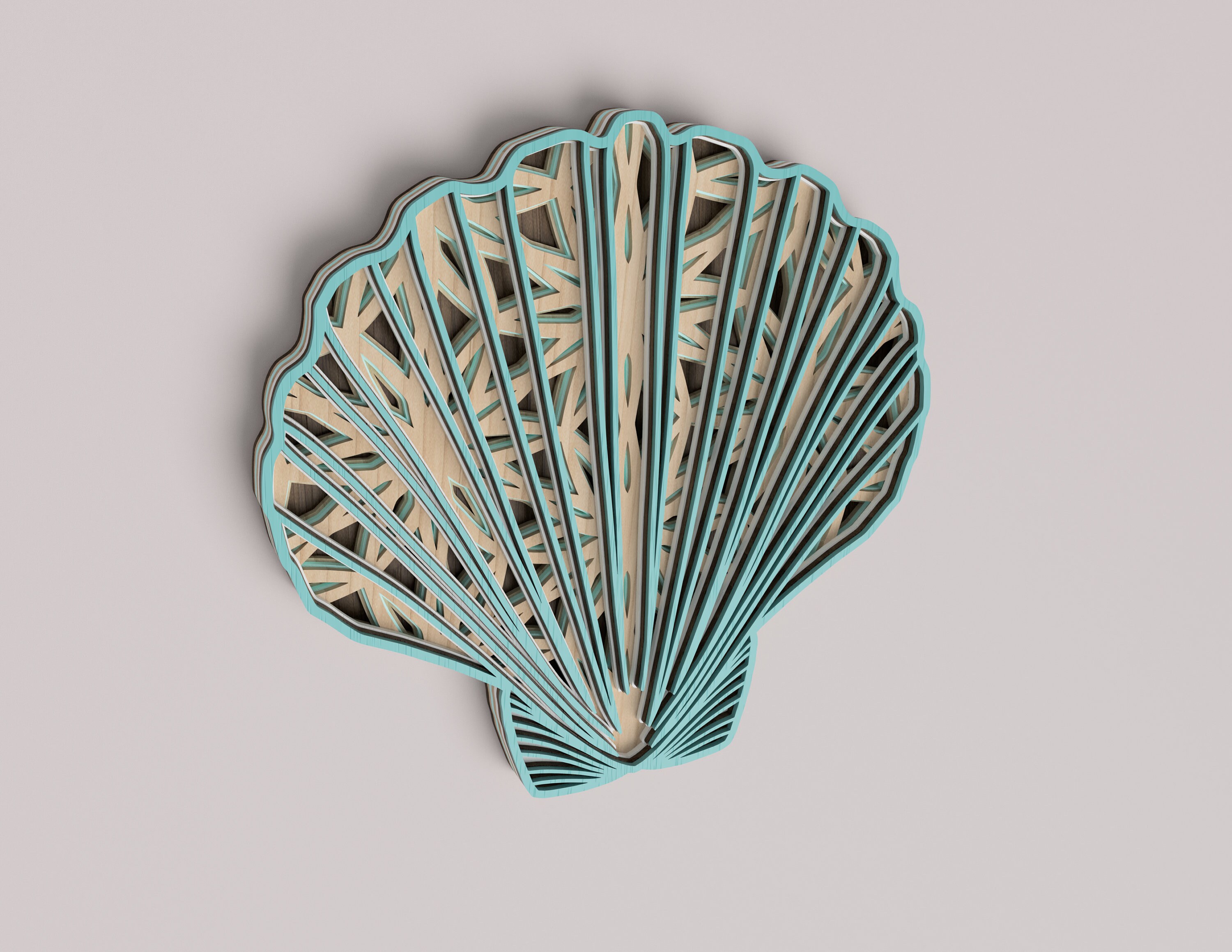 Seashell laser cut file layered svg vector design dxf file | Etsy