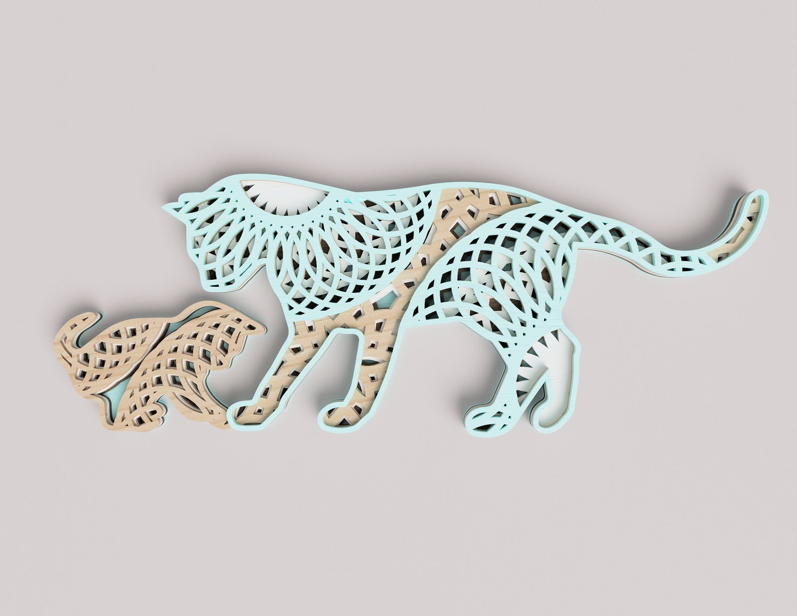 Cat Laser Cut File Layered Svg Vector Design Dxf File for - Etsy