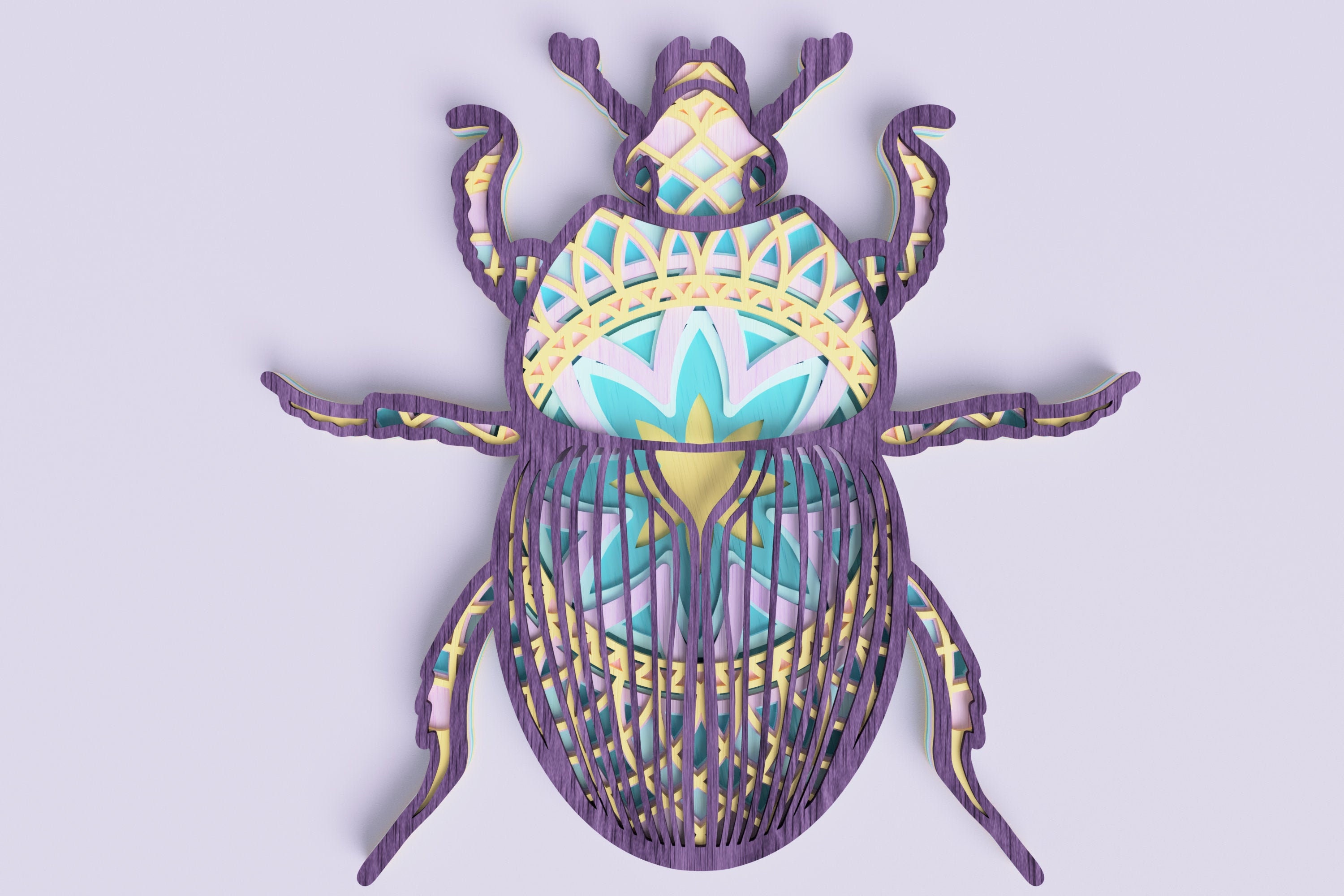 Beetle laser cut file layered svg vector design dxf file | Etsy