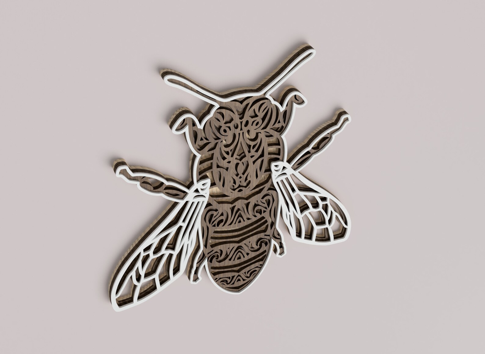 Bee Laser Cut File, Layered Svg, Vector Design, Dxf File for Laser ...