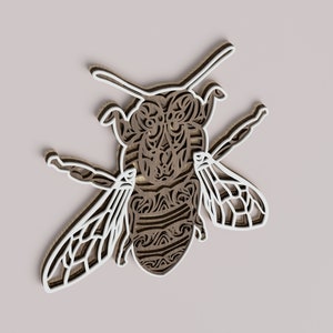 Bee Laser Cut File, Layered Svg, Vector Design, Dxf File for Laser ...