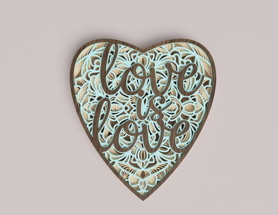 Heart Shaped Laser Cut File Layered Svg Heart Svg Vector | Etsy