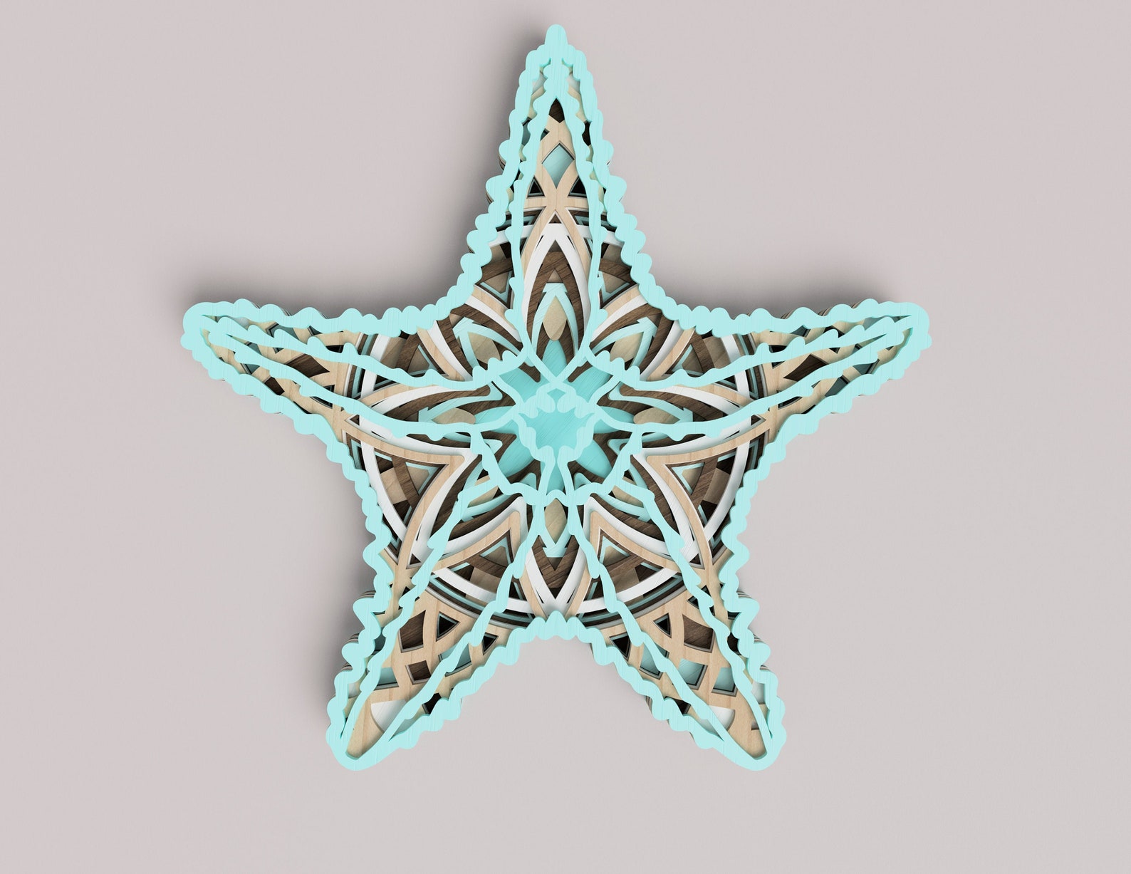 Starfish Laser Cut File Layered Svg Vector Design Dxf File - Etsy