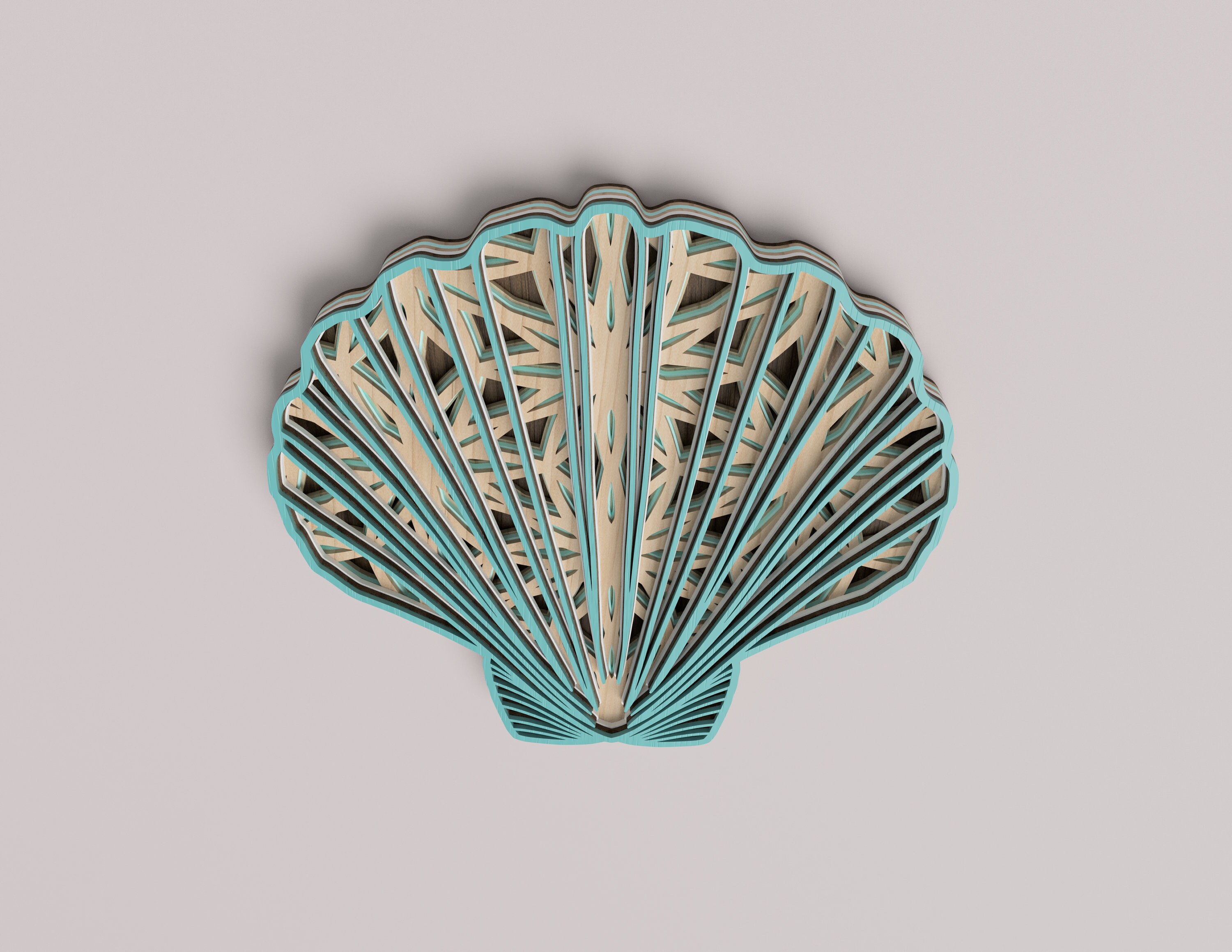 Seashell laser cut file layered svg vector design dxf file | Etsy