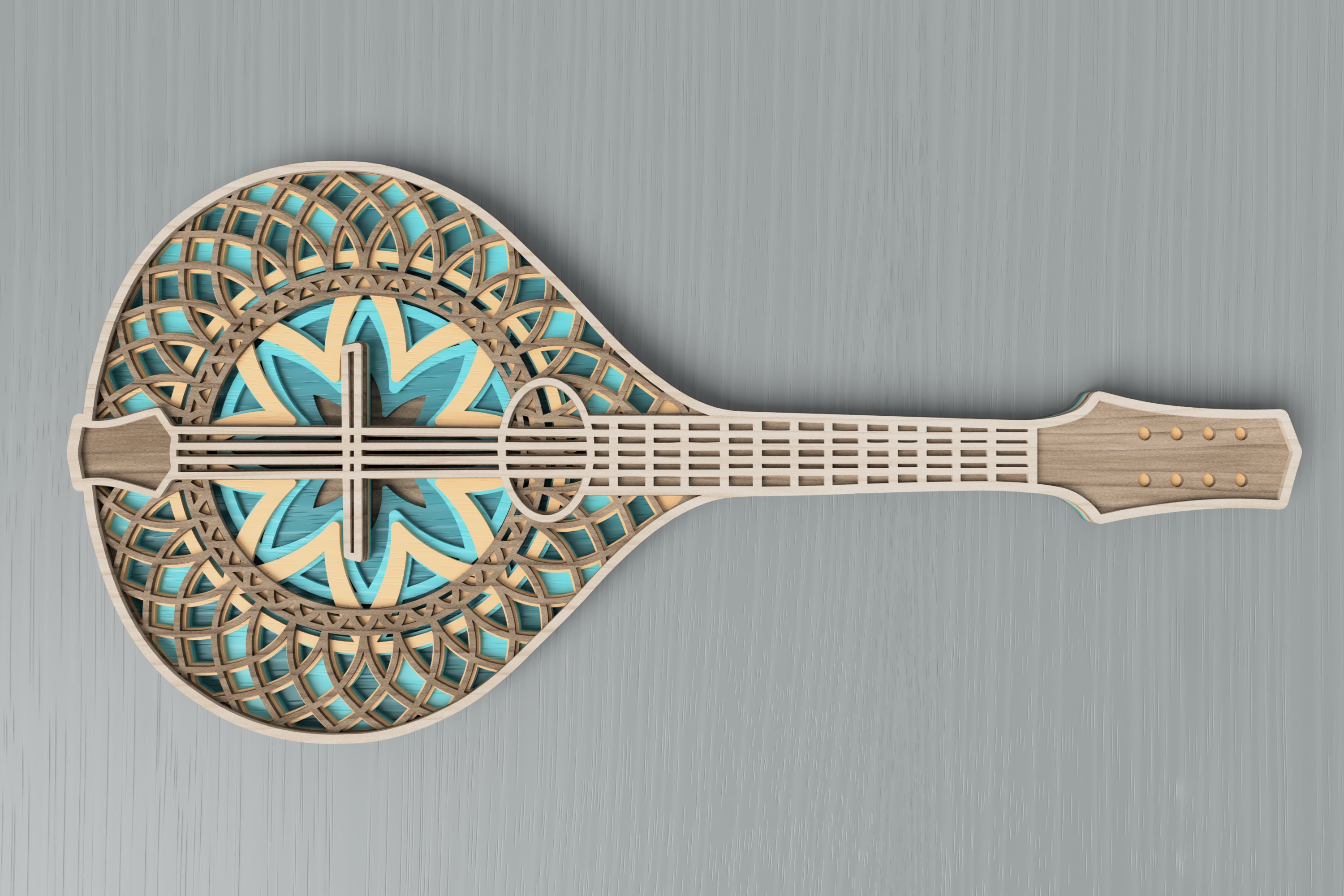 Mandolin Laser Cut File Layered Svg Vector Design Layered | Etsy India