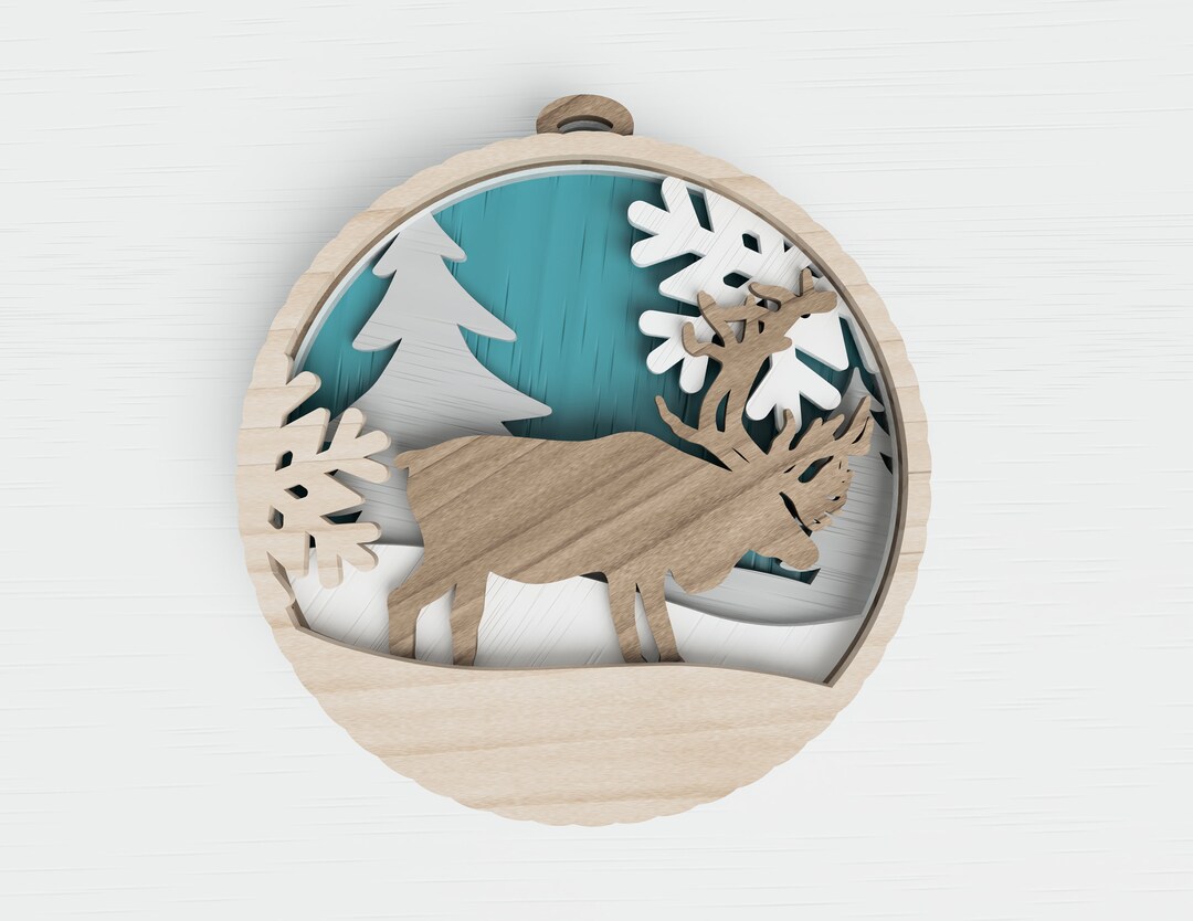 Christmas Ornament Laser Cut File, Christmas Ornament SVG, Pdf, Ai, Dwg ...