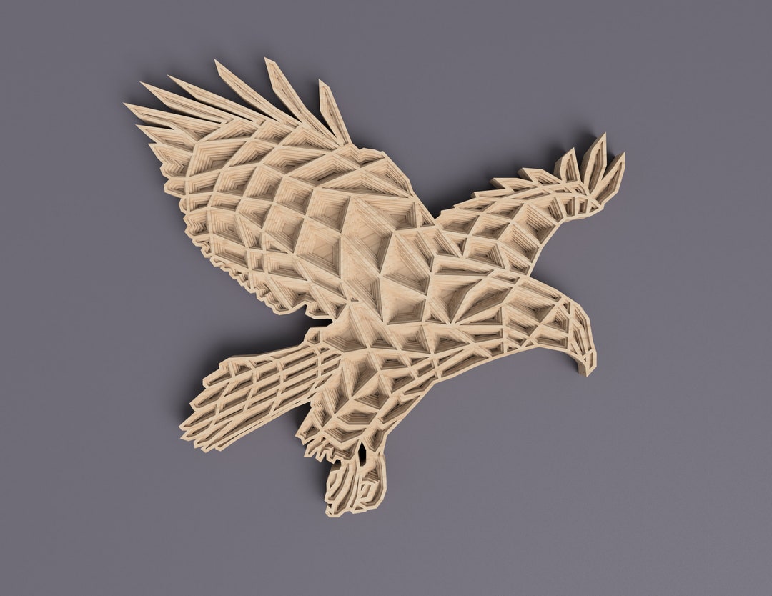 Layered Eagle Laser Cut File: Vector SVG DXF Template (digital Download ...