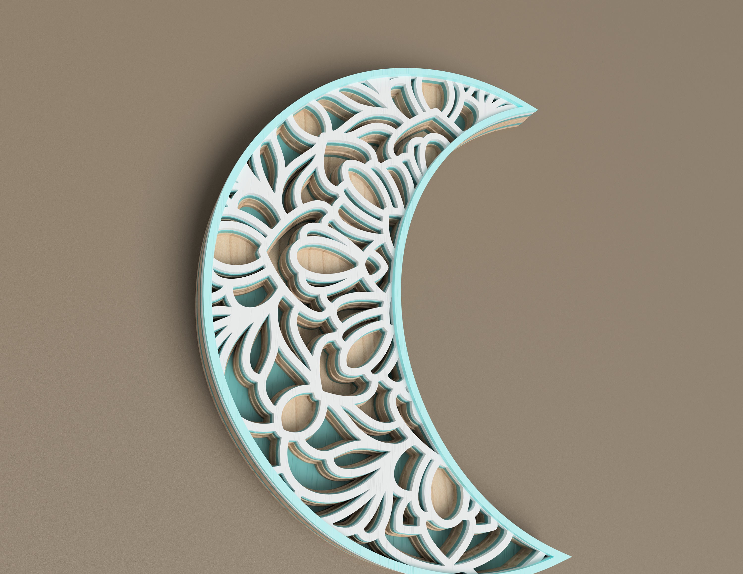 Half moon laser cut file Half Moon SVG multilayer laser cut | Etsy