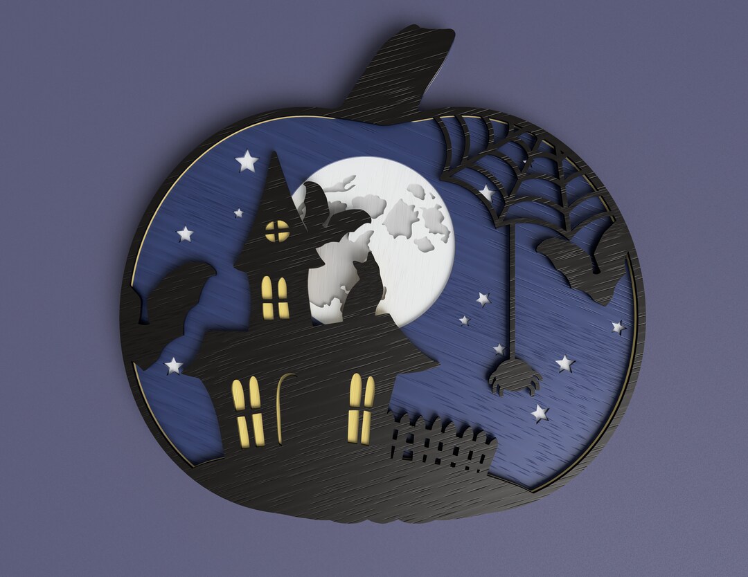 Pumpkin Laser Cut File, Layered Svg, Vector Design, Dxf File for Laser ...