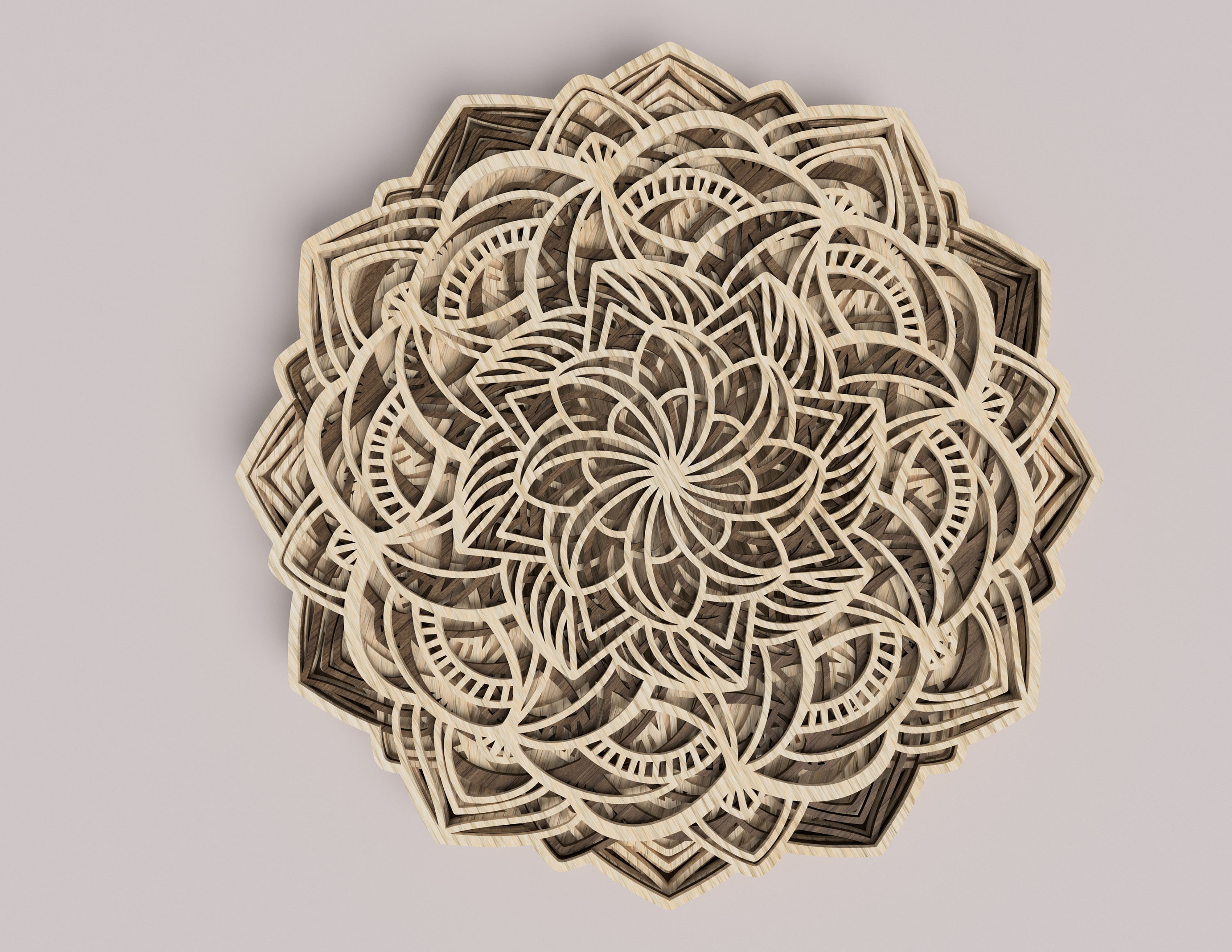 Mandala Laser Cut File Layered Svg Vector Design Dxf File - Etsy