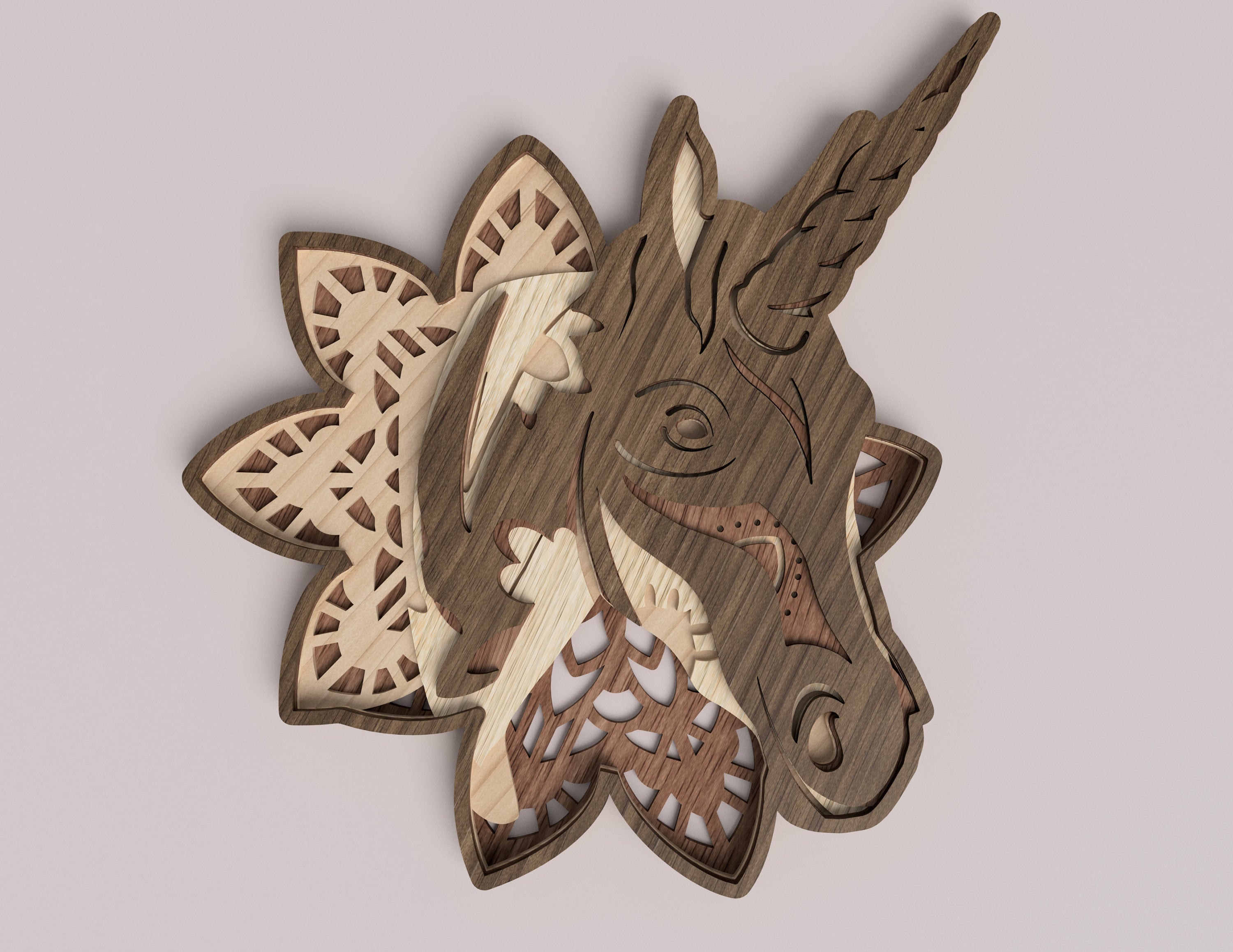 Layered Unicorn SVG: Laser Cut File, Nursery Wall Art (digital Download ...