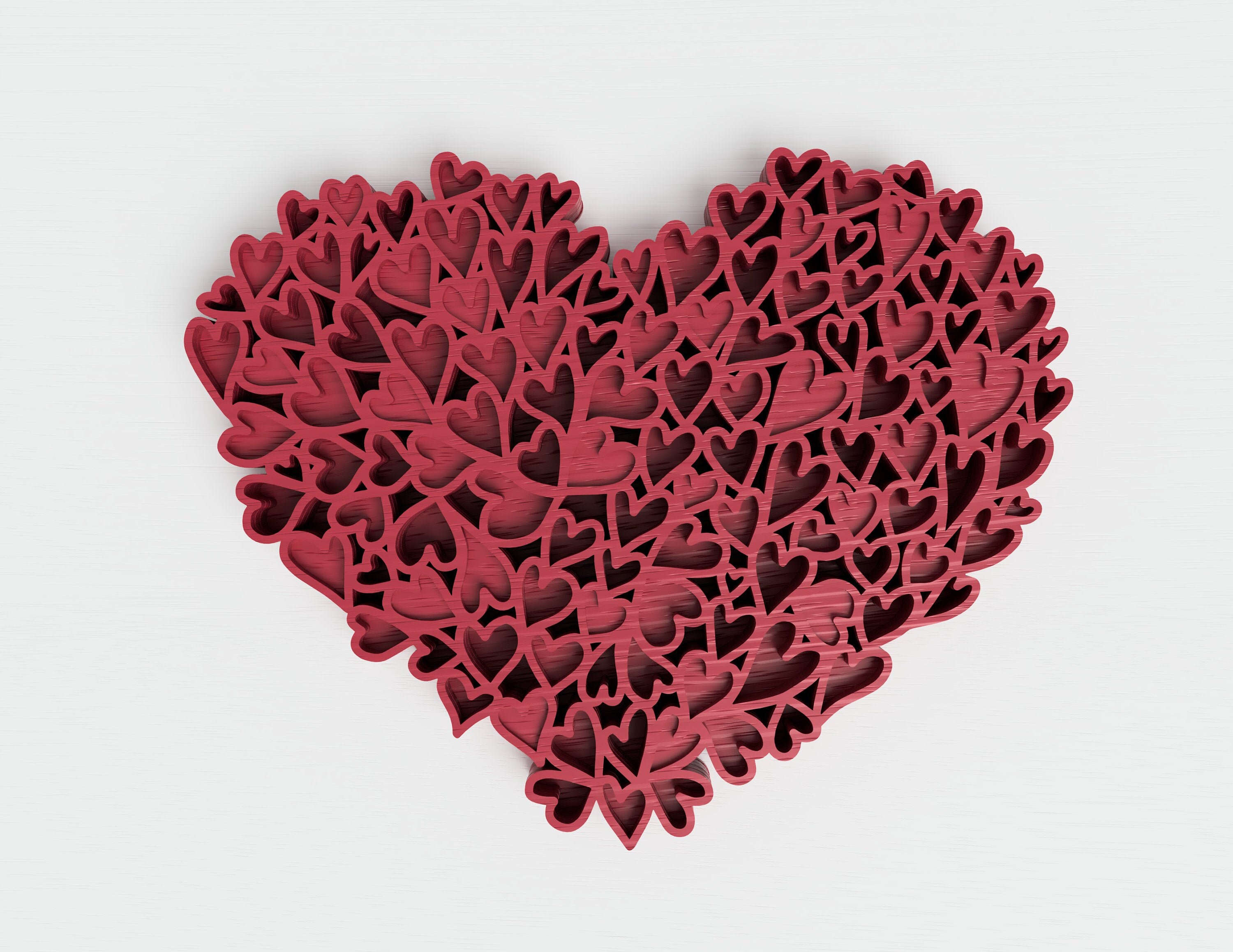 Valentines Heart Laser Cut File Layered Svg Vector Design - Etsy